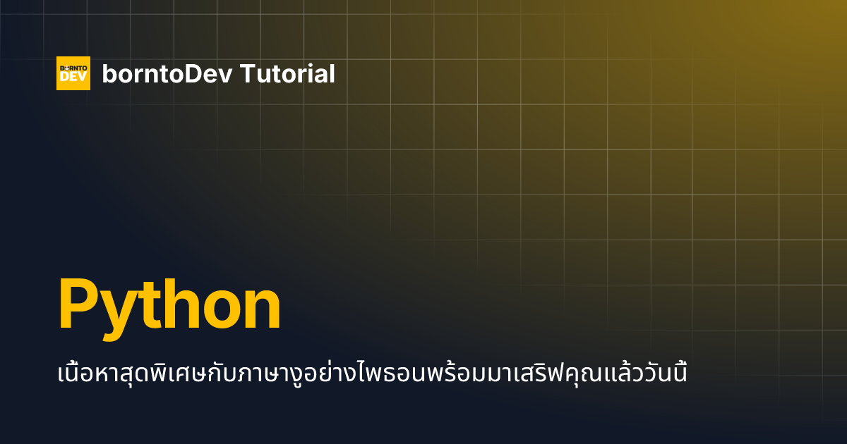 Python | borntoDev Tutorial