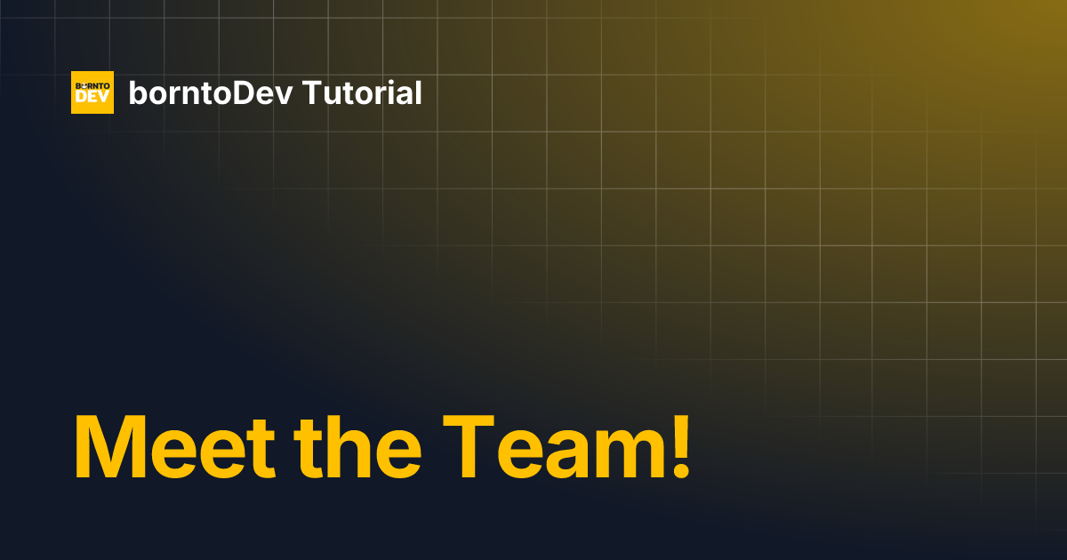 Meet the Team! | borntoDev Tutorial
