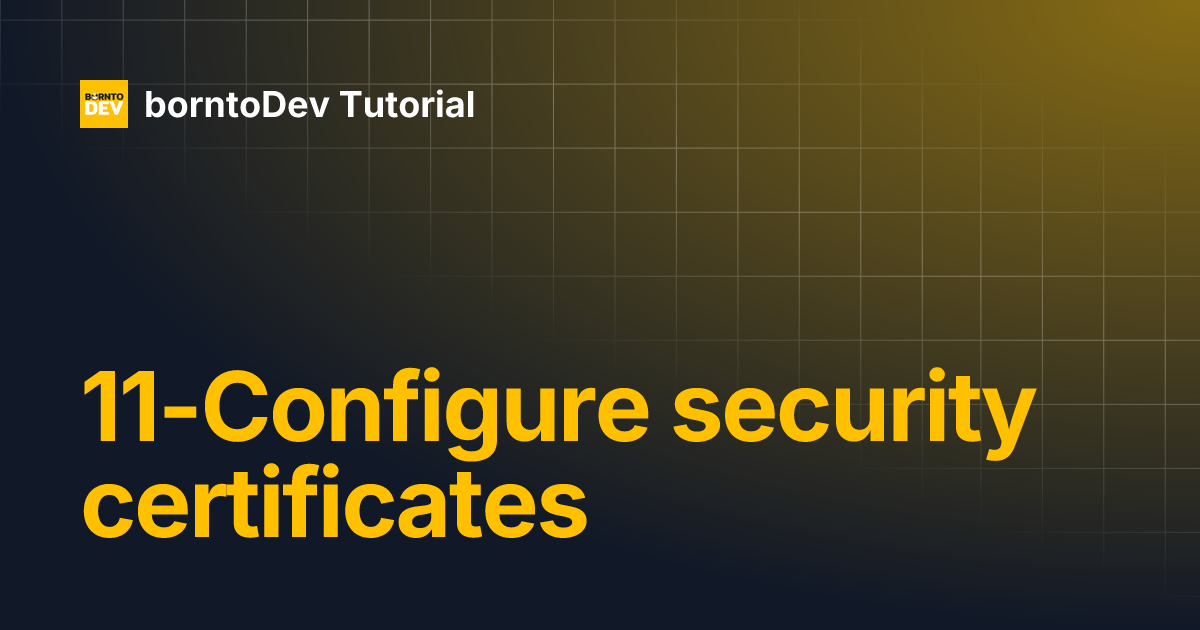11-Configure security certificates | borntoDev Tutorial